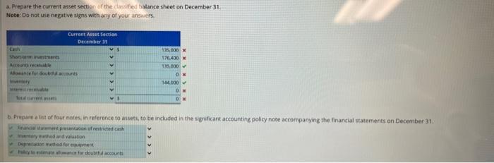 Solved Preparing a Current Asset Section along with Note | Chegg.com