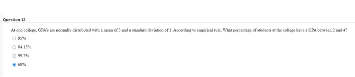 95% 84.13% 99.7% 68% | Chegg.com