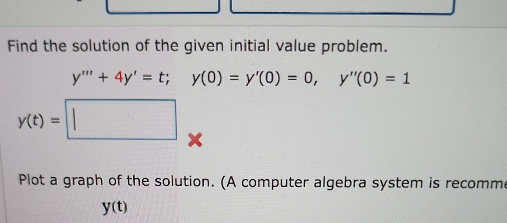 Solved Find the solution of the given initial value problem. | Chegg.com