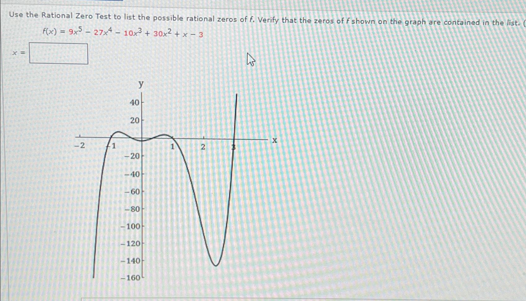 Solved Use the Rational Zero Test to list the possible | Chegg.com
