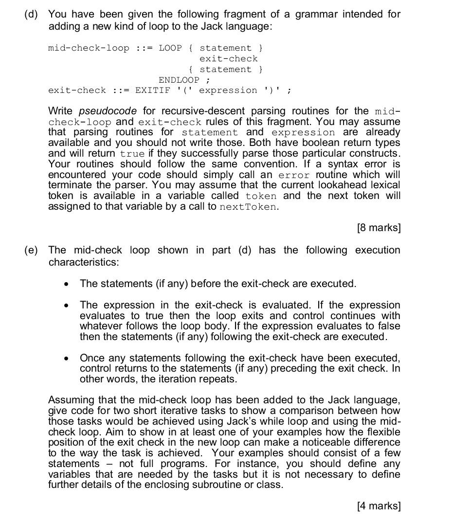 Solved 4. The notation for grammars in this question uses | Chegg.com