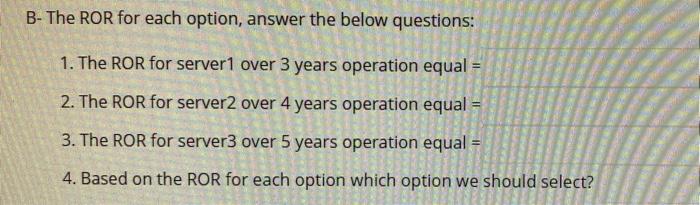 Solved CASE STUDY PEFORMING ROR ANALYSIS FOR 3D PRINTER AND | Chegg.com
