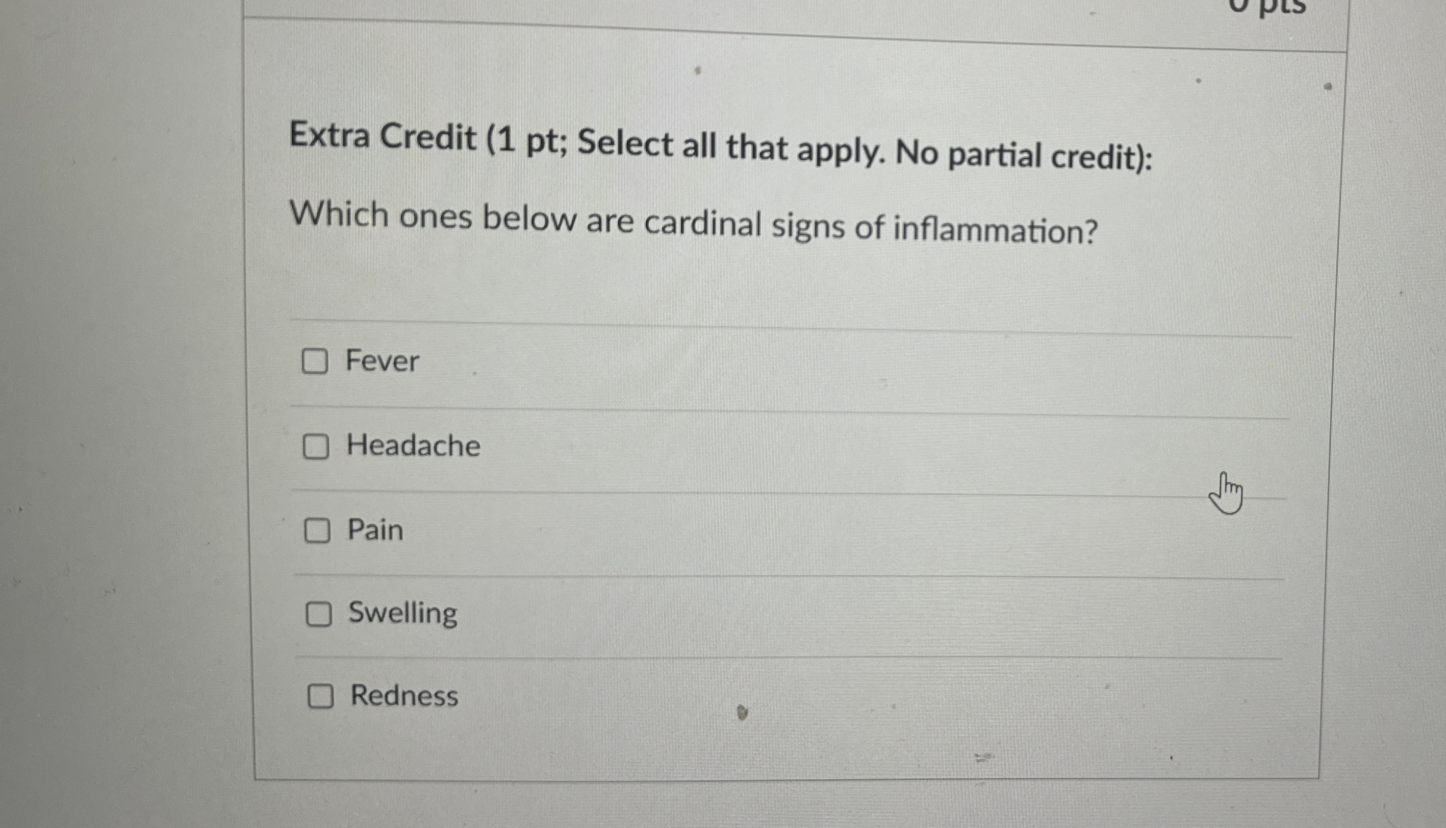Solved Extra Credit (1 ﻿pt; Select all that apply. No | Chegg.com