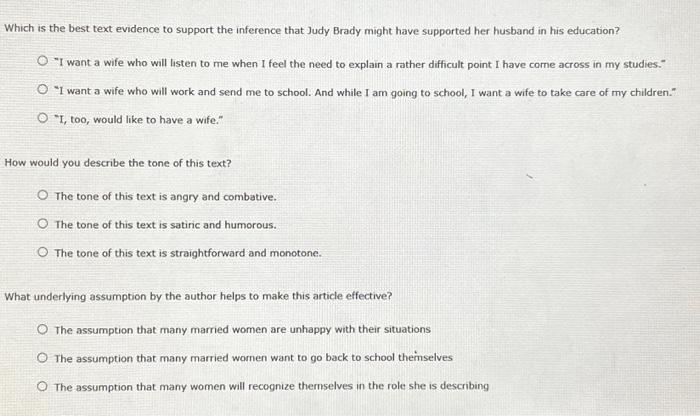 by Judy Brady Judy Brady, feminist and writer, | Chegg.com