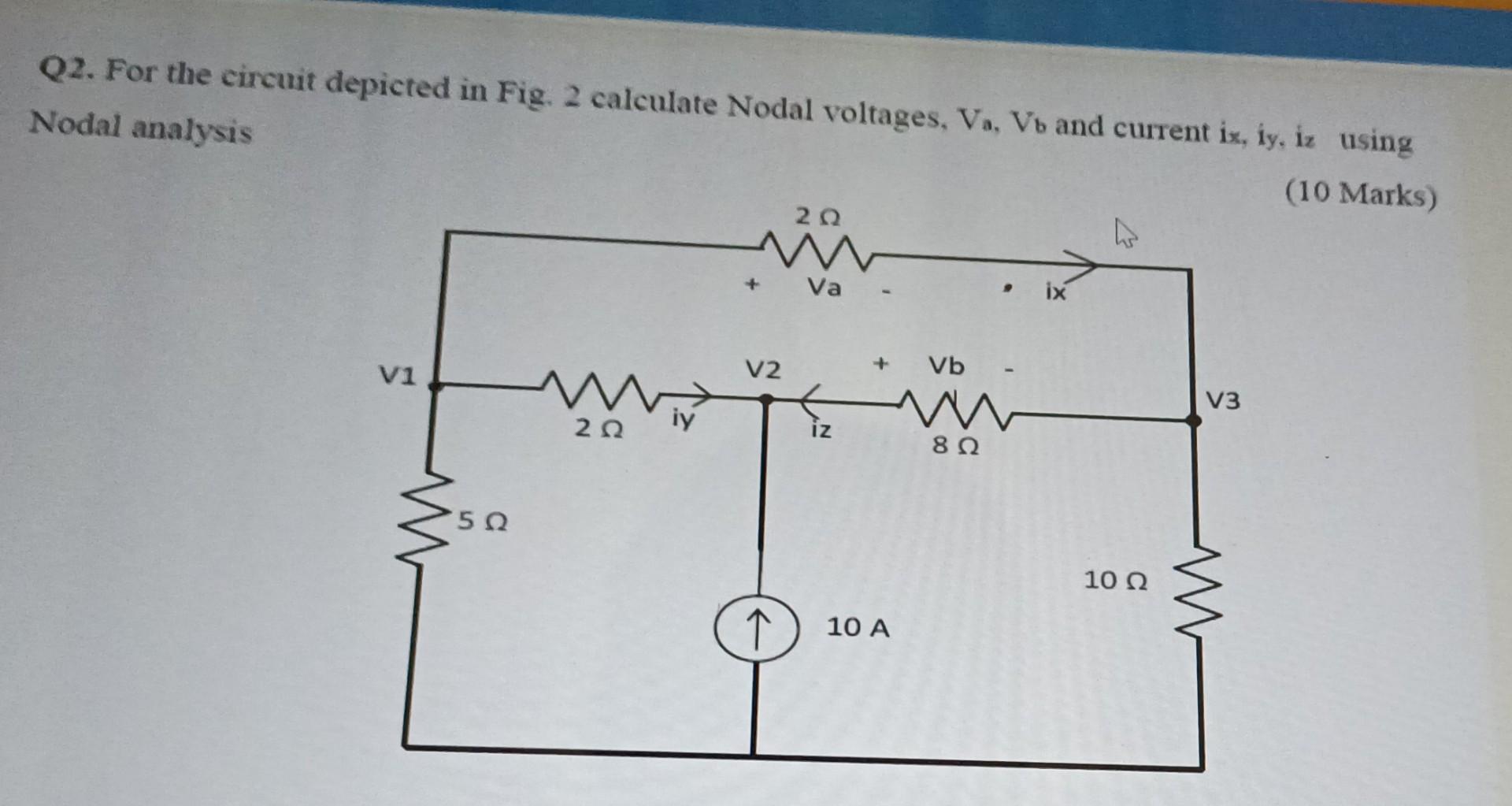Solved Q2. For the circuit depicted in Fig. 2 calculate | Chegg.com