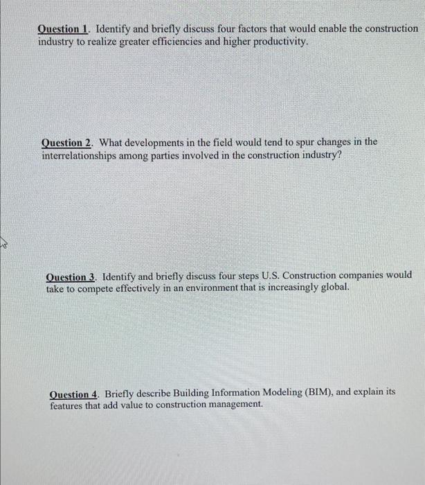 Solved Question 1. Identify and briefly discuss four factors | Chegg.com