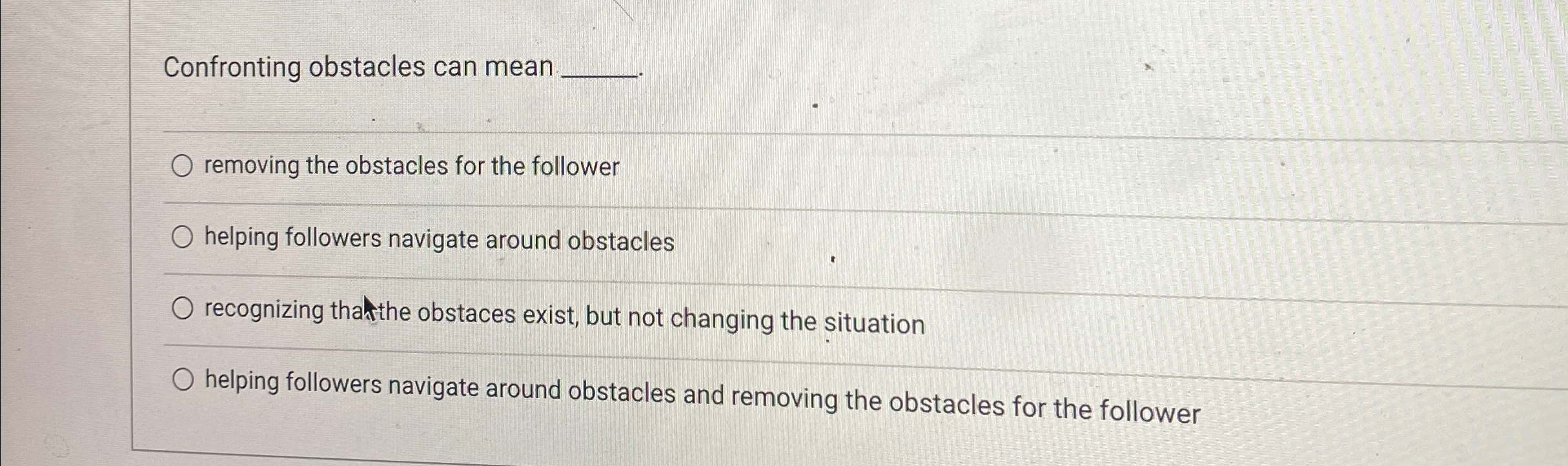 Solved Confronting obstacles can meanremoving the obstacles | Chegg.com