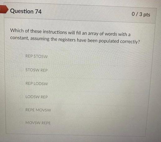 Solved Question 60 073 pts The code segment below represents | Chegg.com
