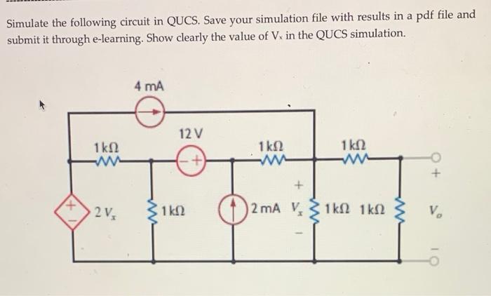 Solved Simulate The Following Circuit In Qucs Save Your 