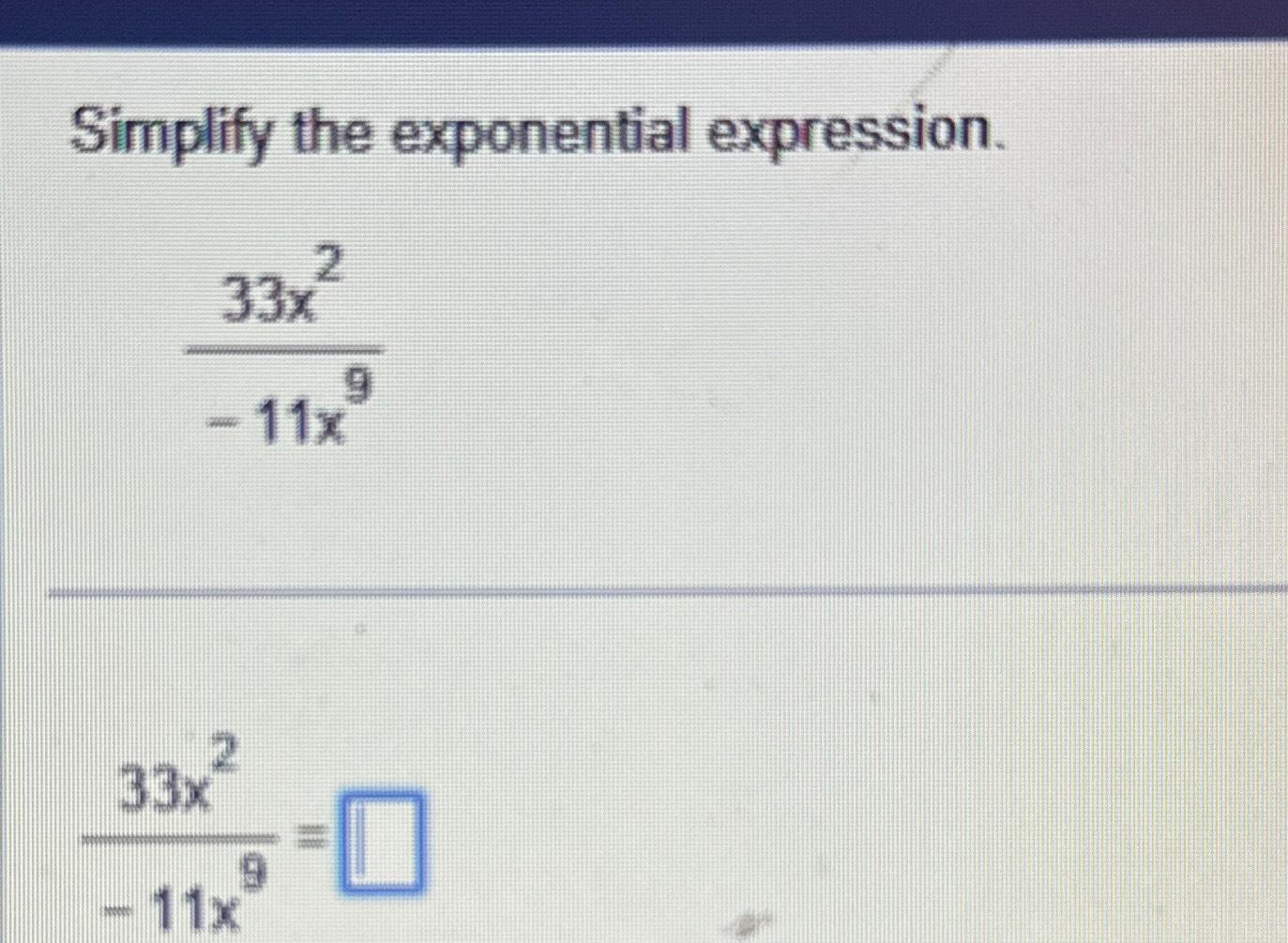 Solved Simplify the exponential | Chegg.com