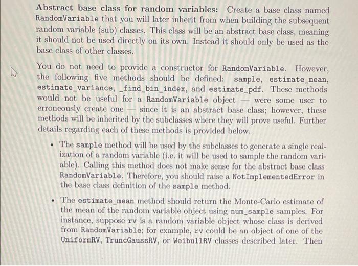 not need to 7 Abstract base class for random | Chegg.com