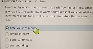 Solved Question 1 (5 ﻿points)SavedA method by which one can | Chegg.com