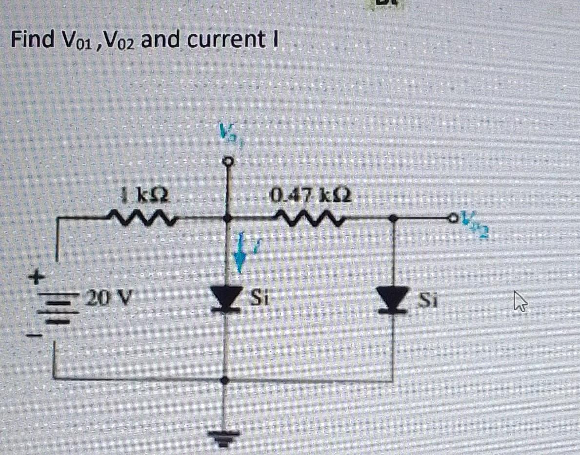 Solved Find V01,V02 and current I | Chegg.com