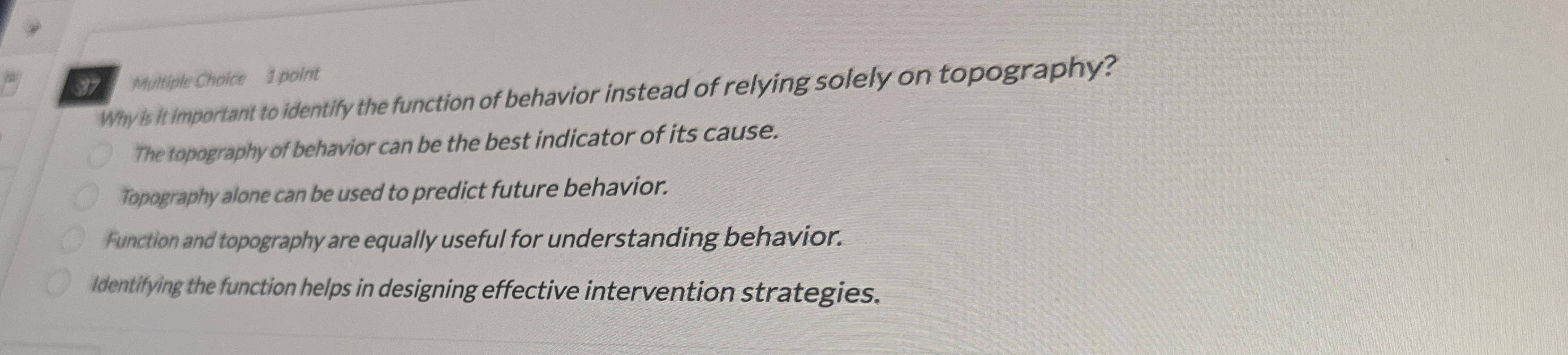 Solved 37Miltiple Choice 1 ﻿pointWhy it important to | Chegg.com