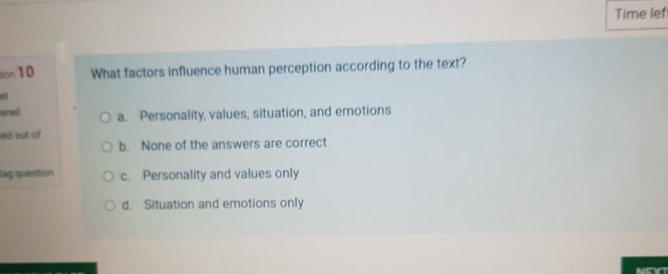 Solved What factors influence human perception according to | Chegg.com