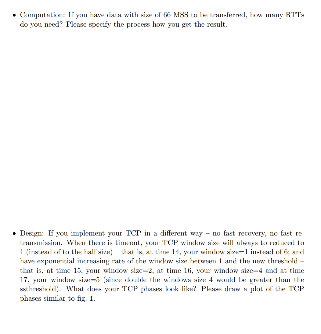 The TCP phases are shown as in fig. 1. ﻿Assume we | Chegg.com