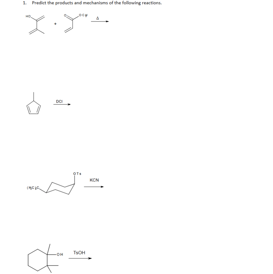 Predict the products and mechanisms of the following | Chegg.com