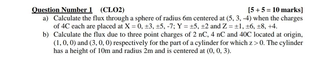 Solved Duestion Number 1 (CLO2) [5+5=10 marks ] a) Calculate | Chegg.com