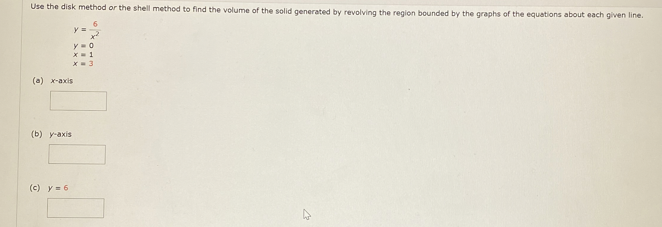 Solved Use the disk method or the shell method to find the | Chegg.com