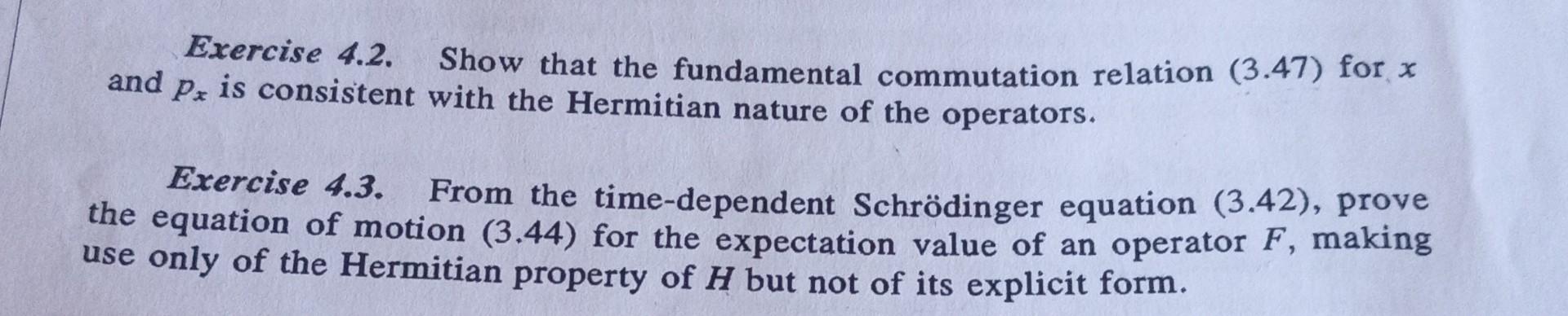 Solved Exercise 4.2. Show that the fundamental commutation | Chegg.com