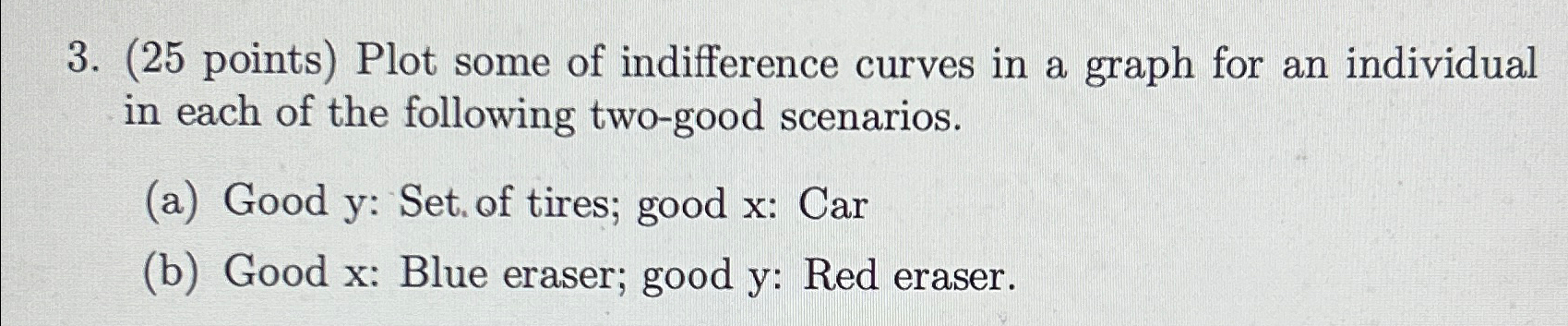 Solved (25 ﻿points) ﻿Plot some of indifference curves in a | Chegg.com