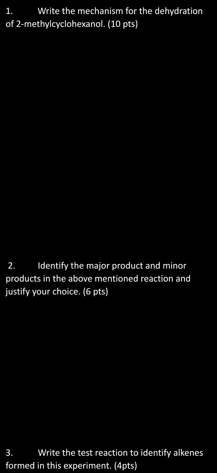 1. Write the mechanism for the dehydration of | Chegg.com