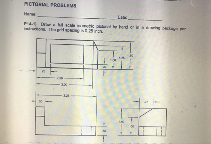 Solved PICTORIAL PROBLEMS Name: Date: P14-1) Draw a full | Chegg.com