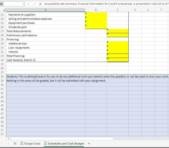 Solved Must be answered in Cell formula for excel. Of course | Chegg.com
