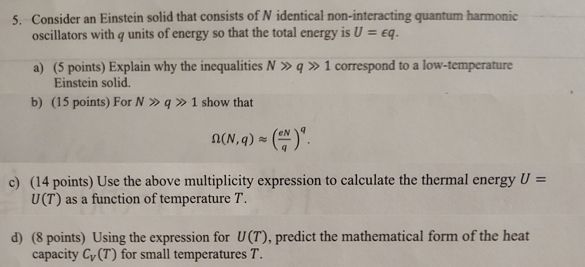 Solved This is all one question!Consider an Einstein solid | Chegg.com