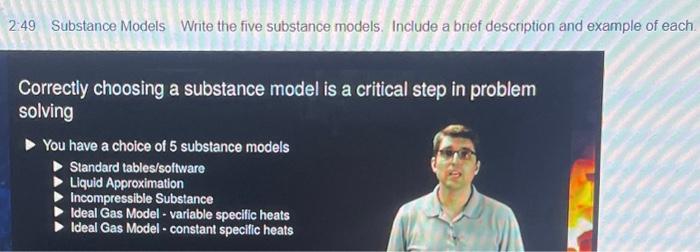 Solved 2:49 Substance Models Write the five substance | Chegg.com