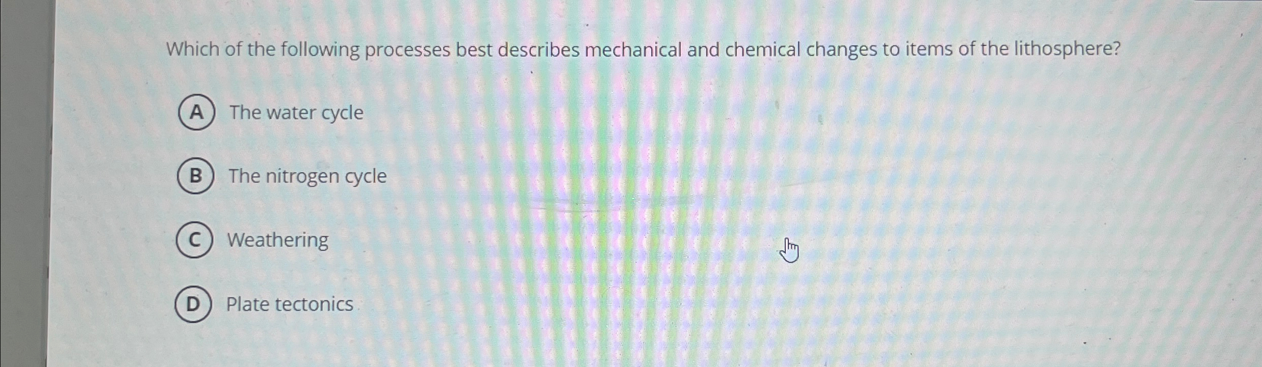 Solved Which of the following processes best describes | Chegg.com