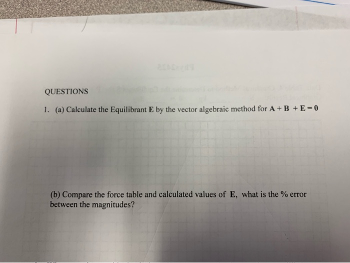 Solved QUESTIONS 1. (a) Calculate the Equilibrant E by the | Chegg.com