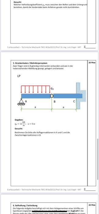 Solved Line loads / multi-body systemTwo beams are | Chegg.com