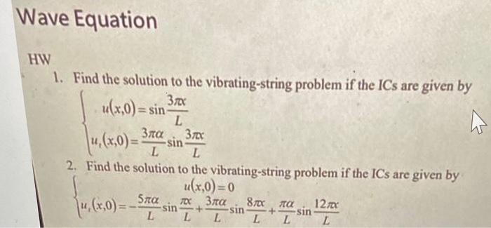 Solved 1. Find the solution to the vibrating-string problem | Chegg.com