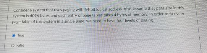 Solved Consider a system that uses paging with 64 -bit | Chegg.com