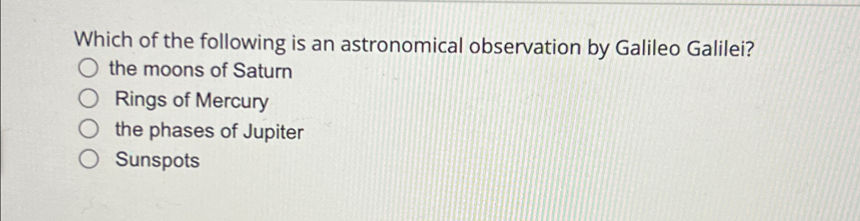 Solved Which of the following is an astronomical observation | Chegg.com