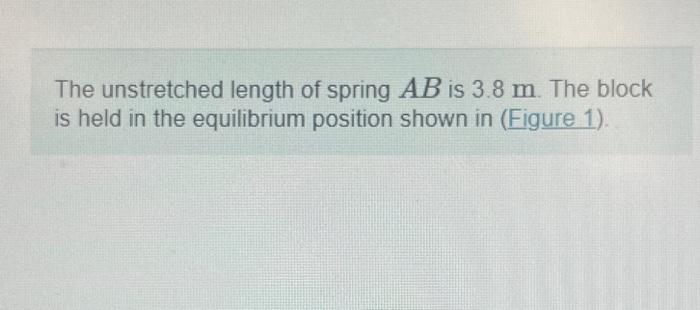 Solved The unstretched length of spring AB is 3.8 m. The | Chegg.com