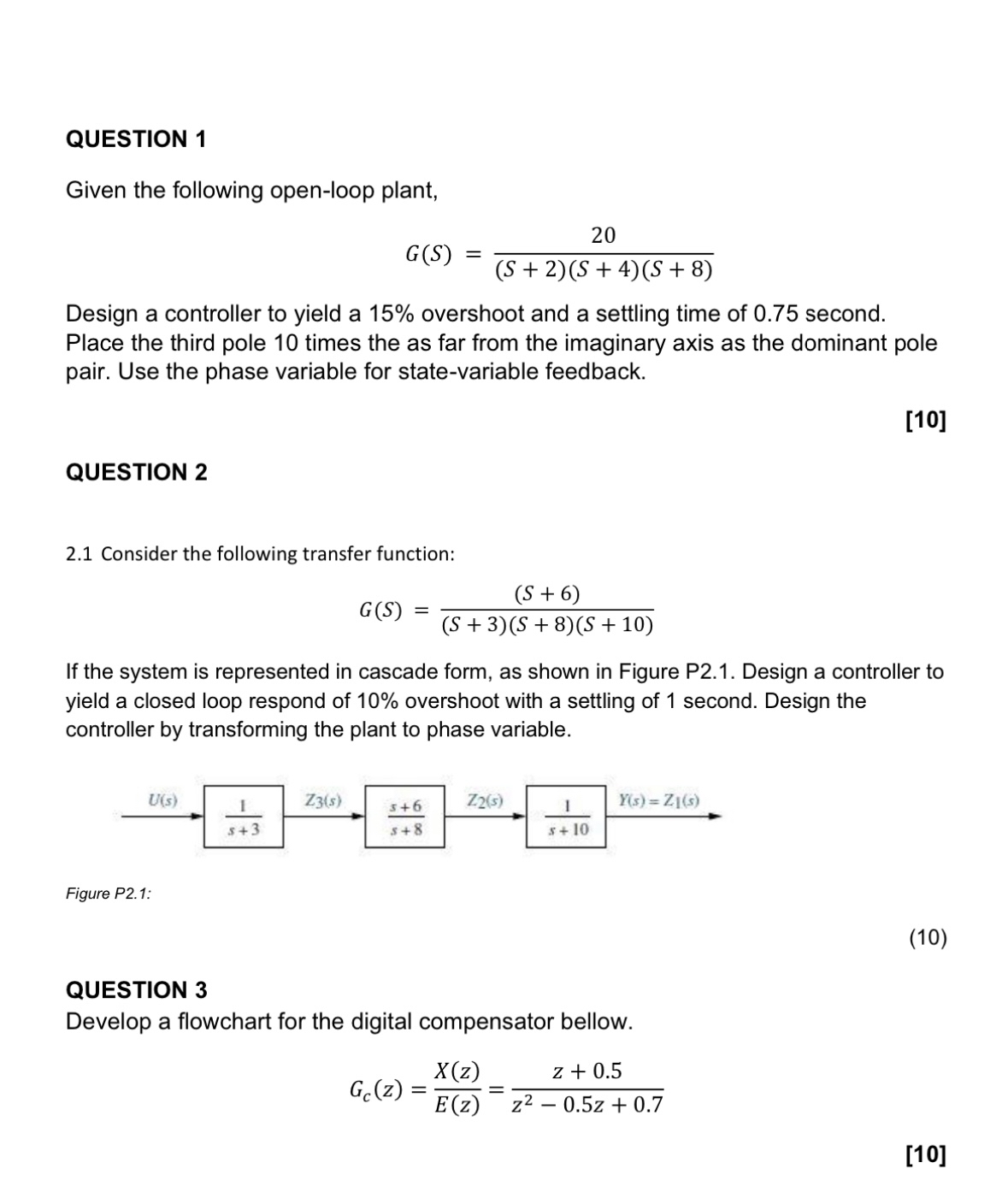 Solved QUESTION 1Given the following open-loop | Chegg.com