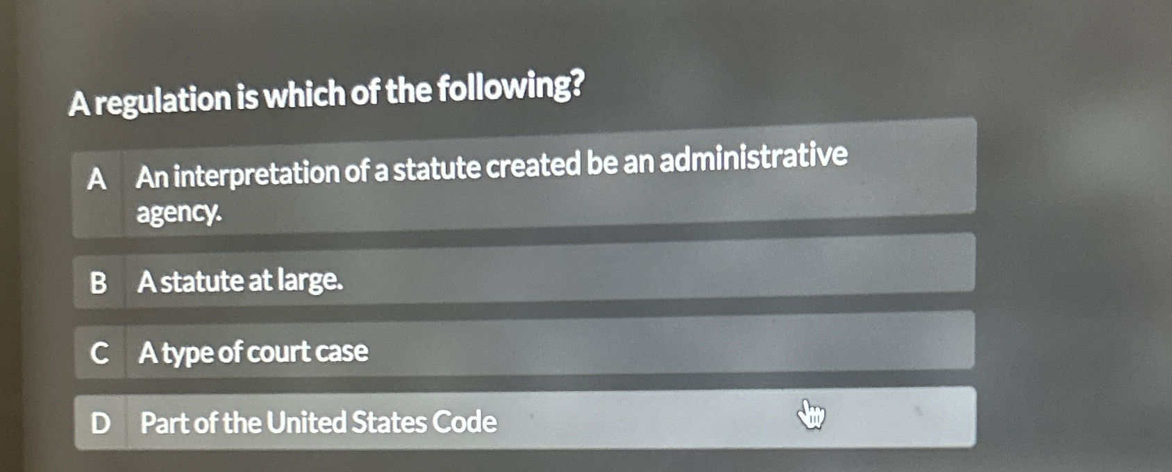 Solved A regulation is which of the following?A | Chegg.com