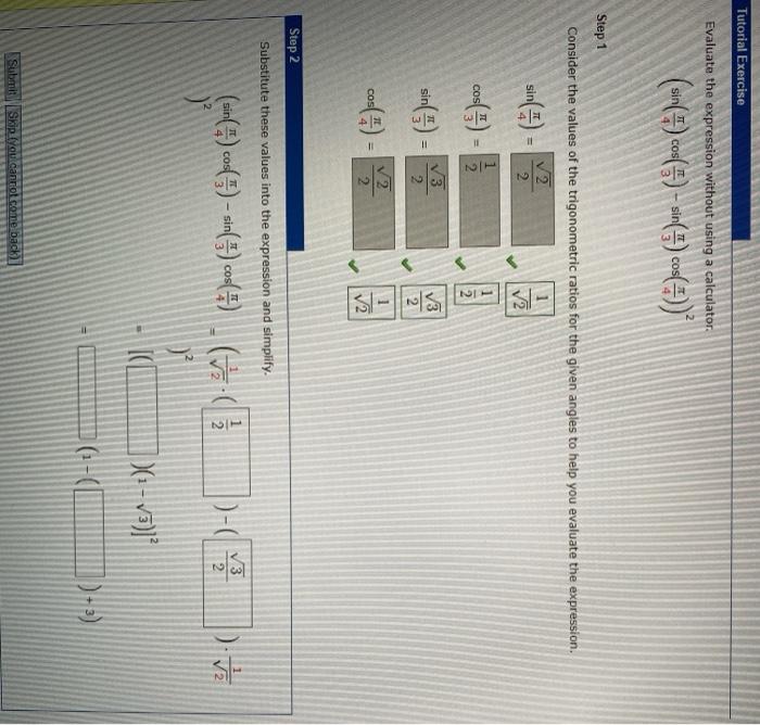 Solved Tutorial Exercise Evaluate the expression without | Chegg.com