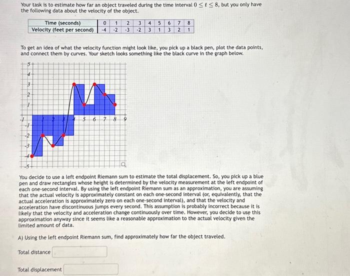Solved Your task is to estimate how far an object traveled | Chegg.com
