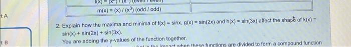 Solved 2. Explain how the maxima and minima of | Chegg.com