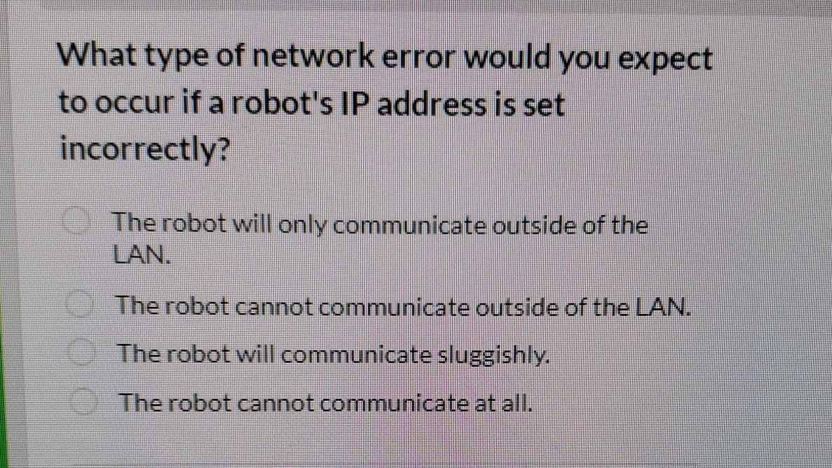 Solved What type of network error would you expect to occur | Chegg.com