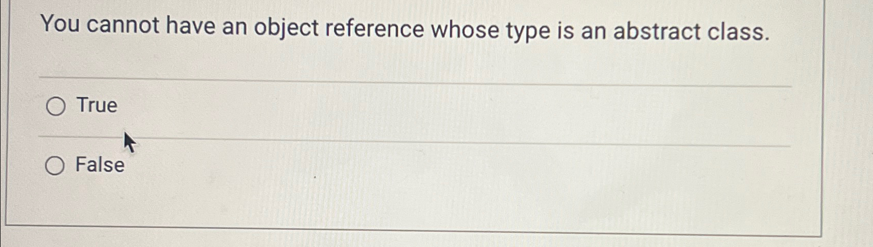 Solved You cannot have an object reference whose type is an | Chegg.com