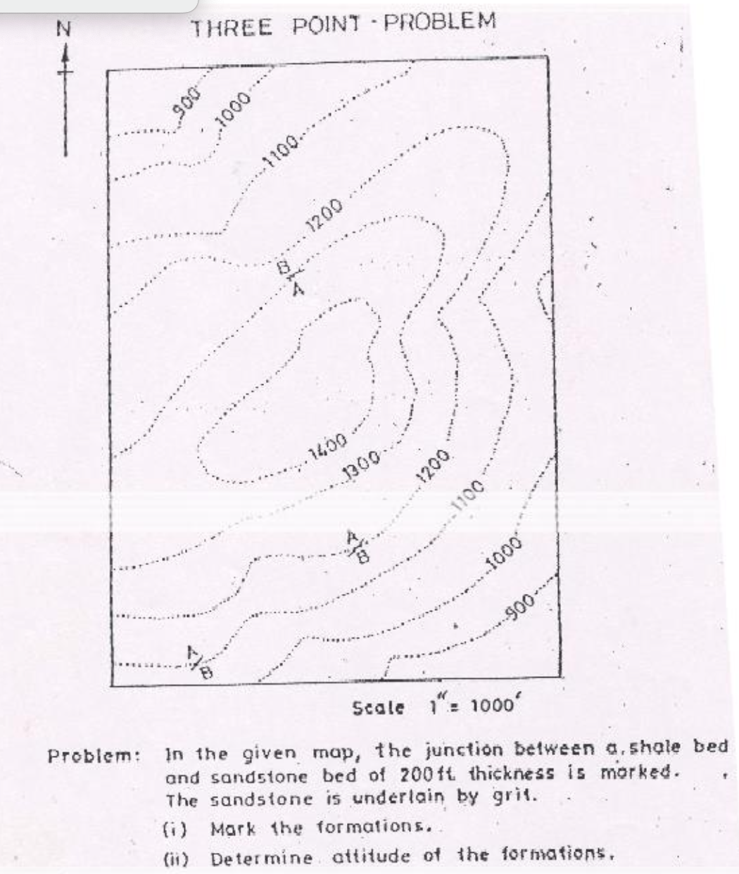 Solved THREE POINT-PROBLEMSeale i''=1000°Problem: In the | Chegg.com