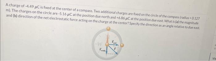 Solved A charge of −4.49μC is fixed at the center of a | Chegg.com