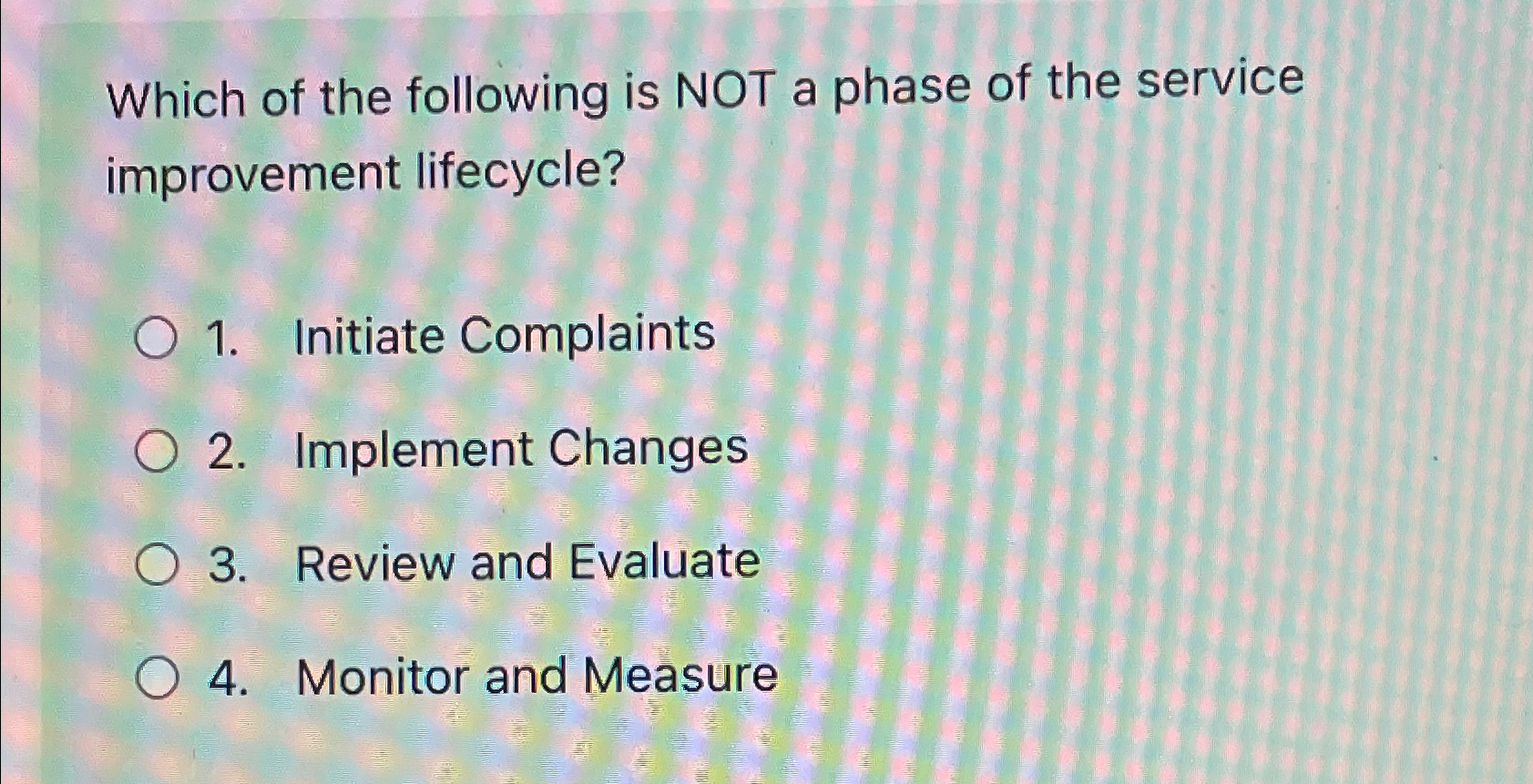 Solved Which of the following is NOT a phase of the service | Chegg.com