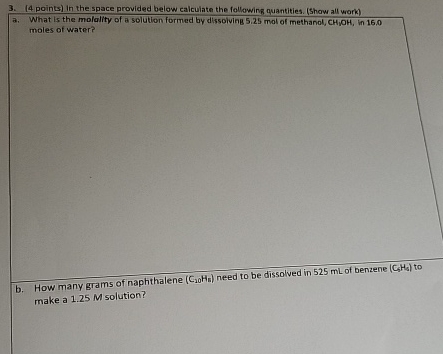 Solved (4 ﻿points) ﻿in the space provided below calculate | Chegg.com