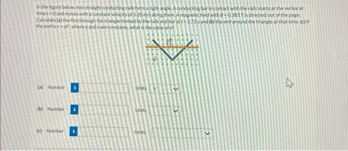 Solved In the figure below, two straight conducting rails | Chegg.com