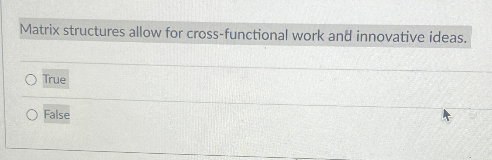 Solved Matrix structures allow for cross-functional work and | Chegg.com
